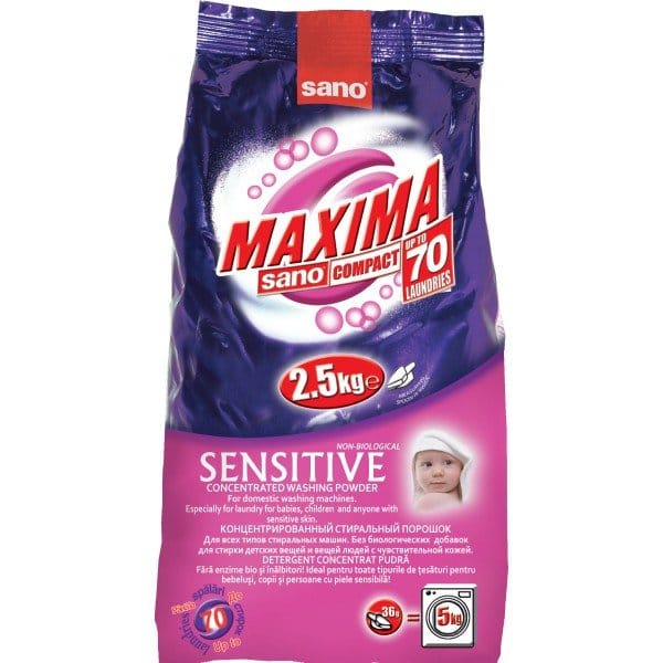 Detergent pentru hainele bebelusilor Sano Maxima Sensitive 2,5 kg ...